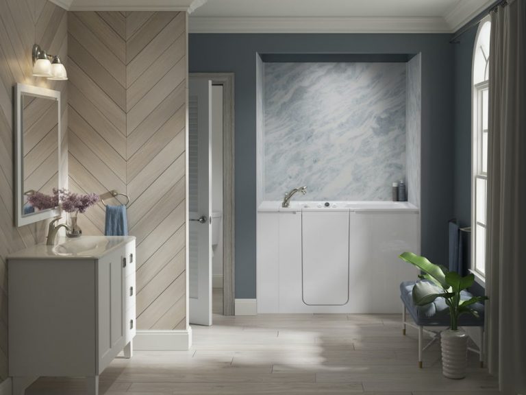 NEW Stone-Inspired Bath Wall Designs - Kohler Walk-In Bath